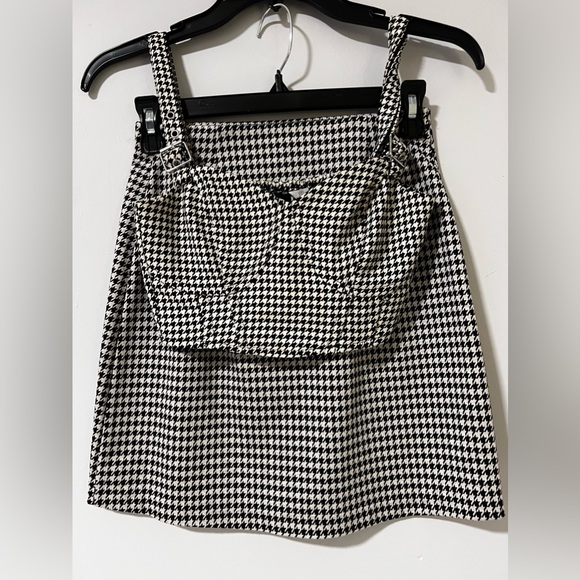 H&M | Other | 2 Piece Checkered Black And White Corset Top And Skirt ...